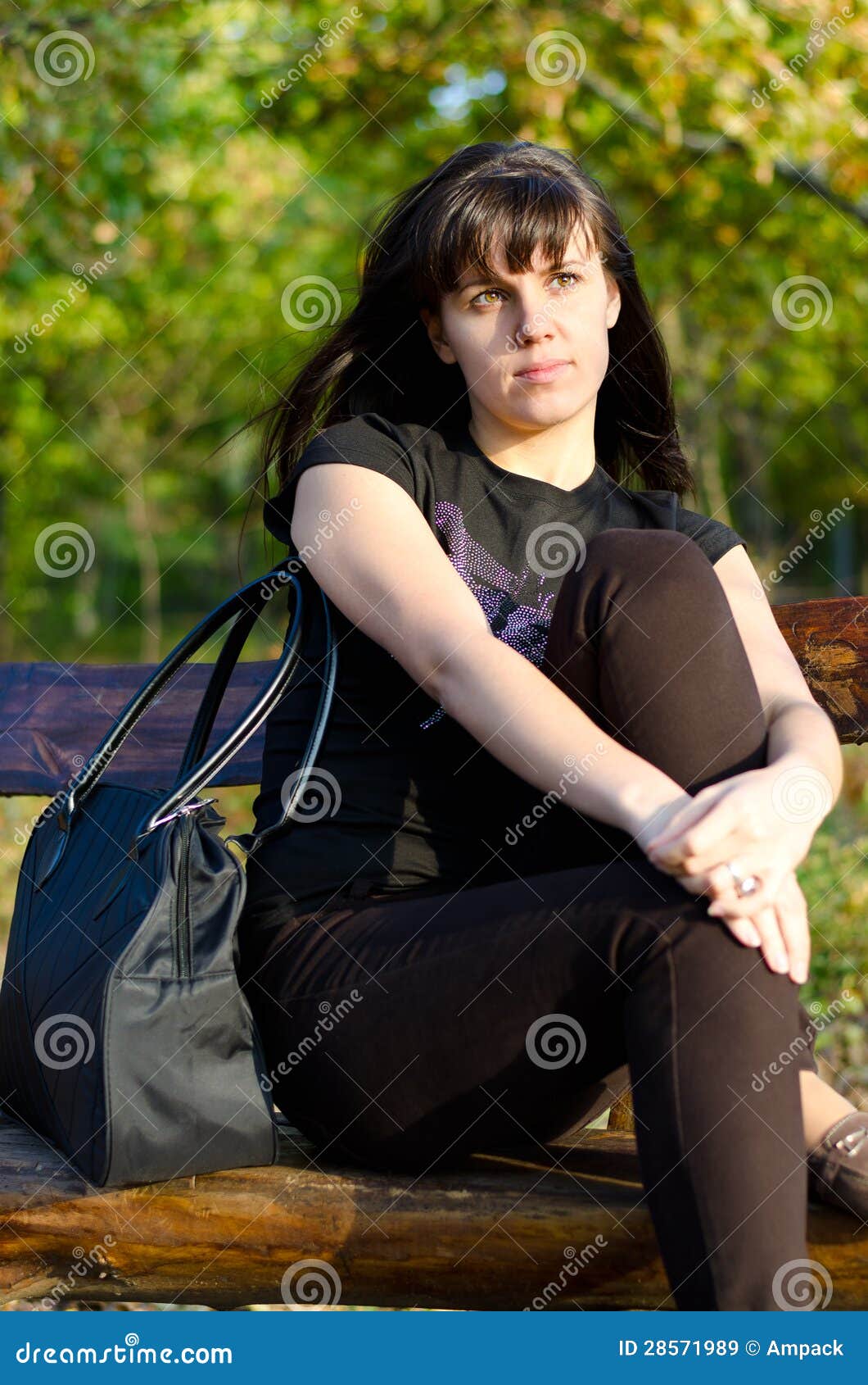 Casual Young Woman Sitting on Stock Image - Image of leisure, cheerful ...