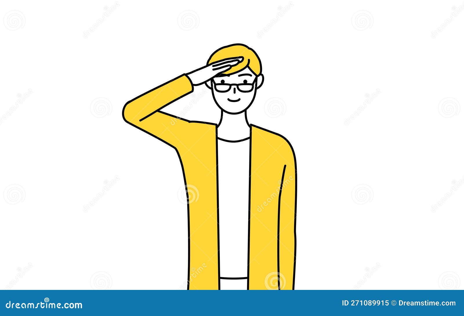 A Casually Dressed Young Man Making a Salute Stock Vector ...