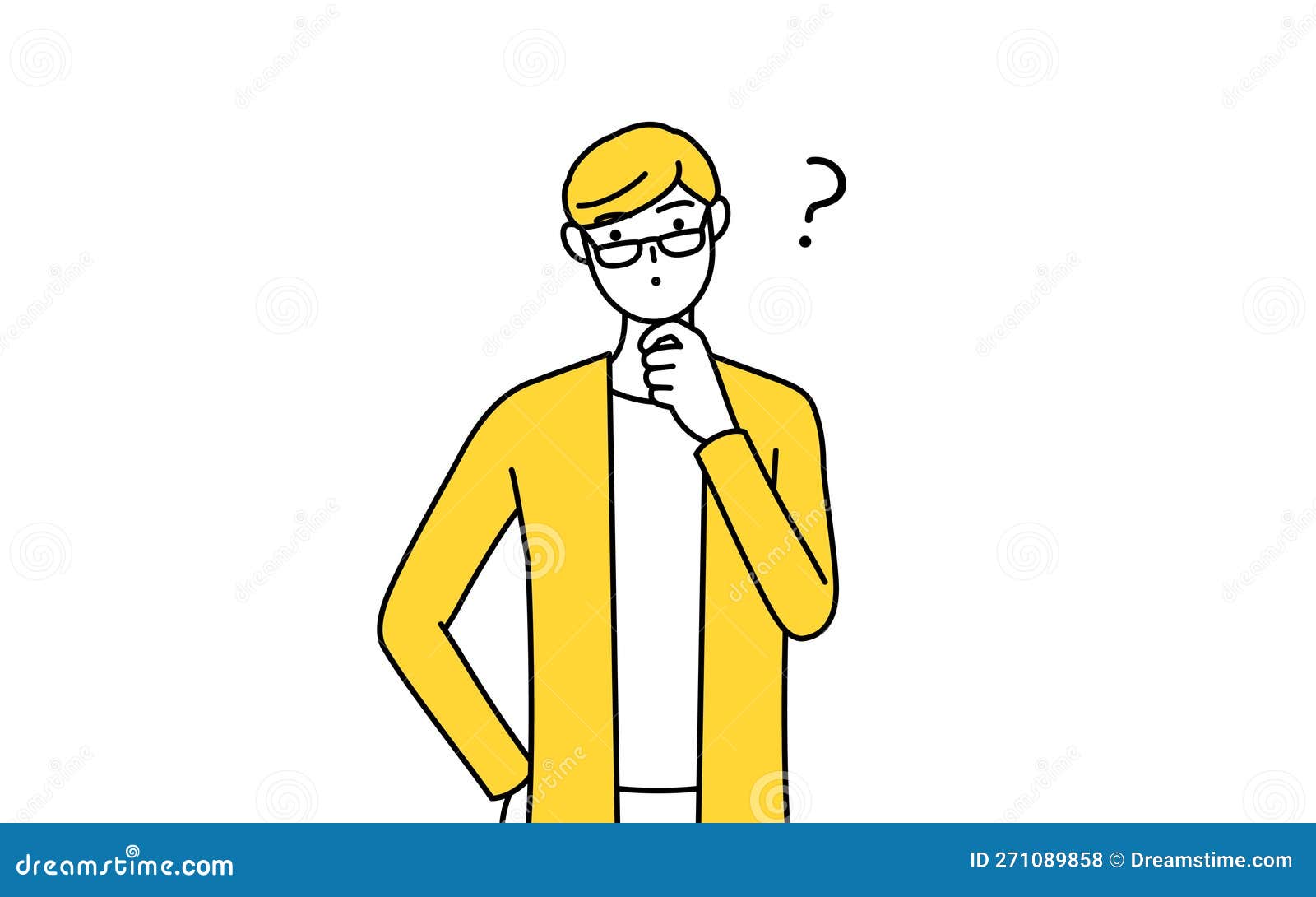 A Casually Dressed Young Man with Questions Stock Vector - Illustration ...
