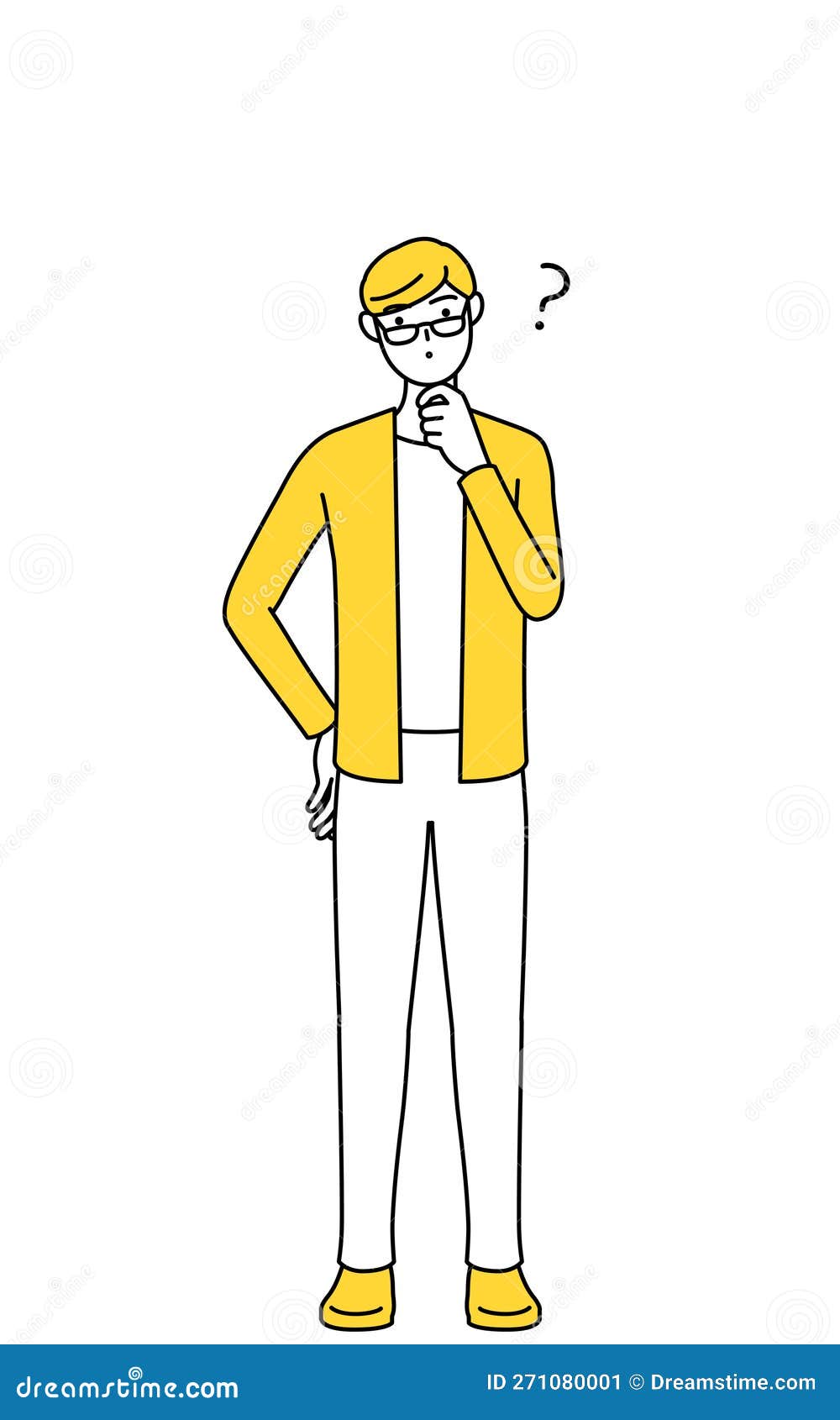 A Casually Dressed Young Man with Questions Stock Vector - Illustration ...