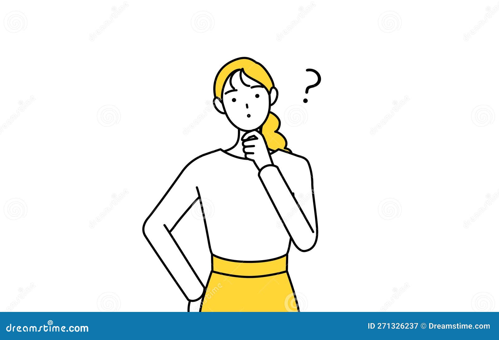 A Casually Dressed Young Woman with Questions Stock Vector ...