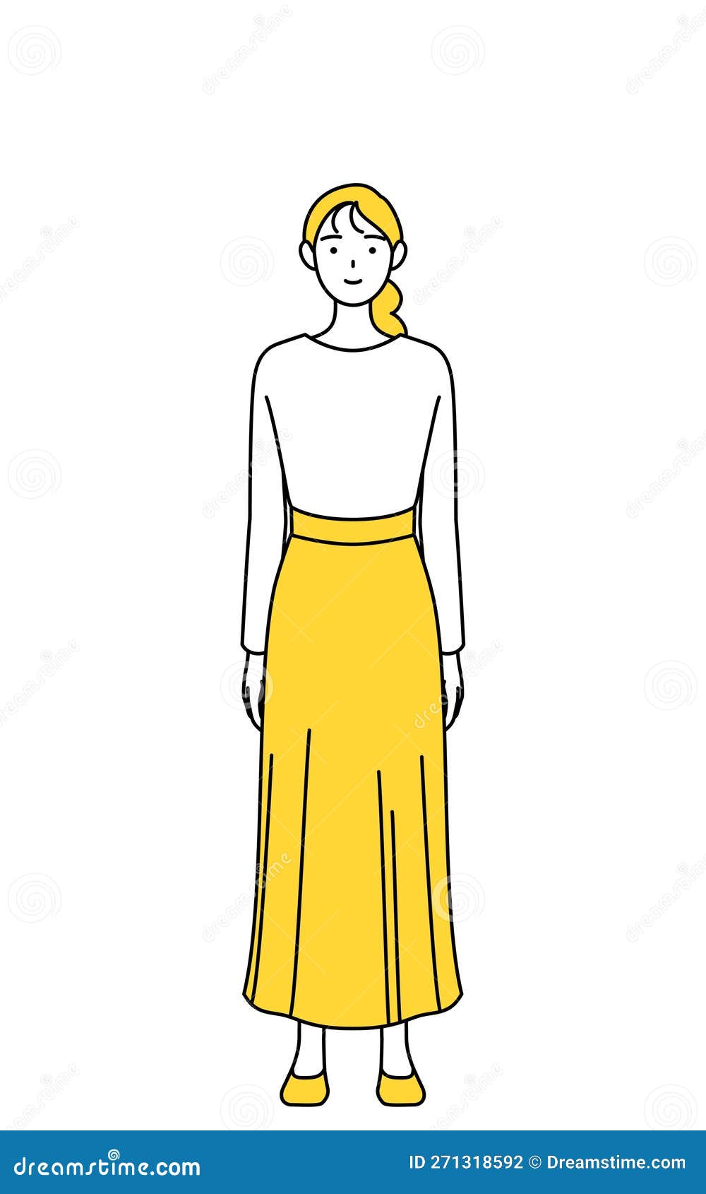 A Casually Dressed Young Woman, Standing Stock Vector - Illustration of ...
