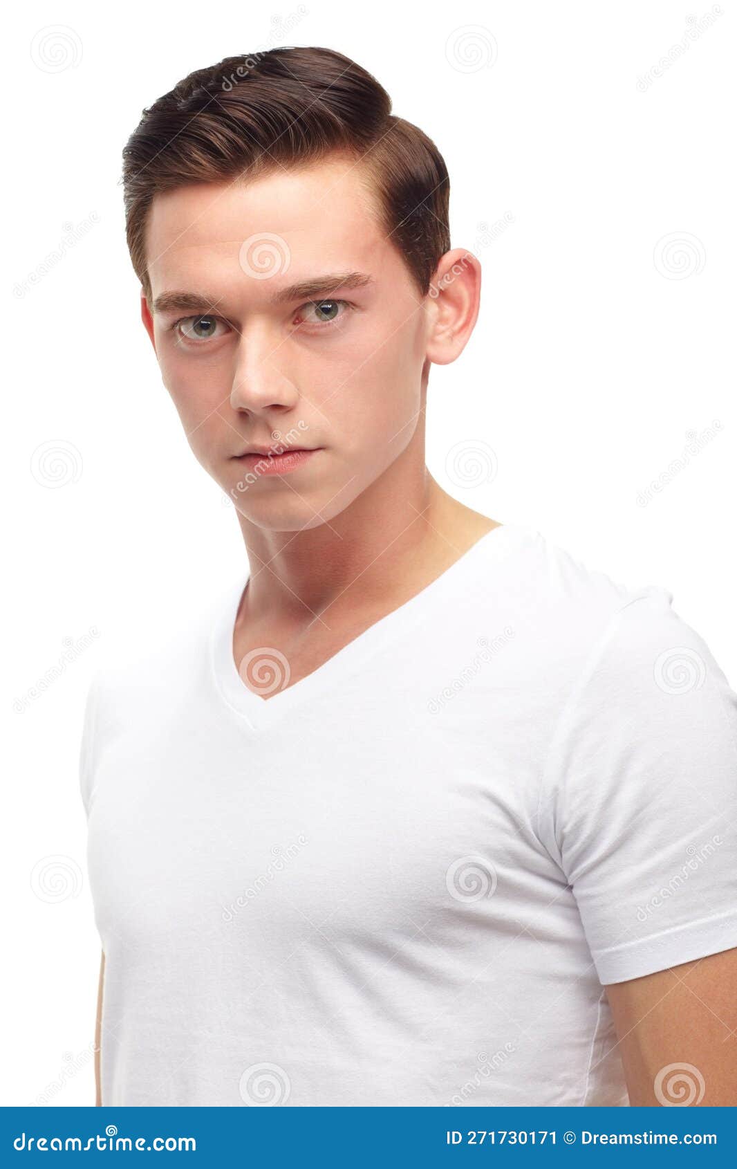 Casually Handsome. a Cropped Portrait of an Expressionless Young Man ...