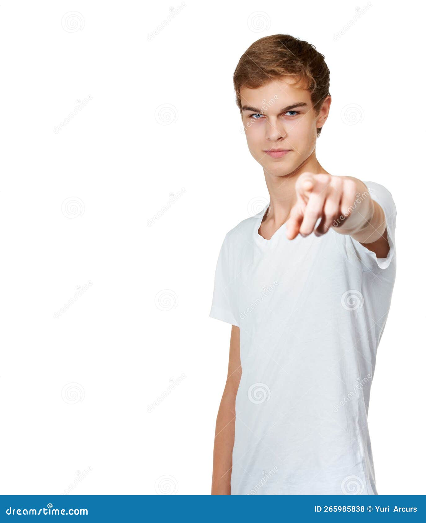 Casually Handsome. a Cropped Portrait of a Handsome Young Man Pointing ...