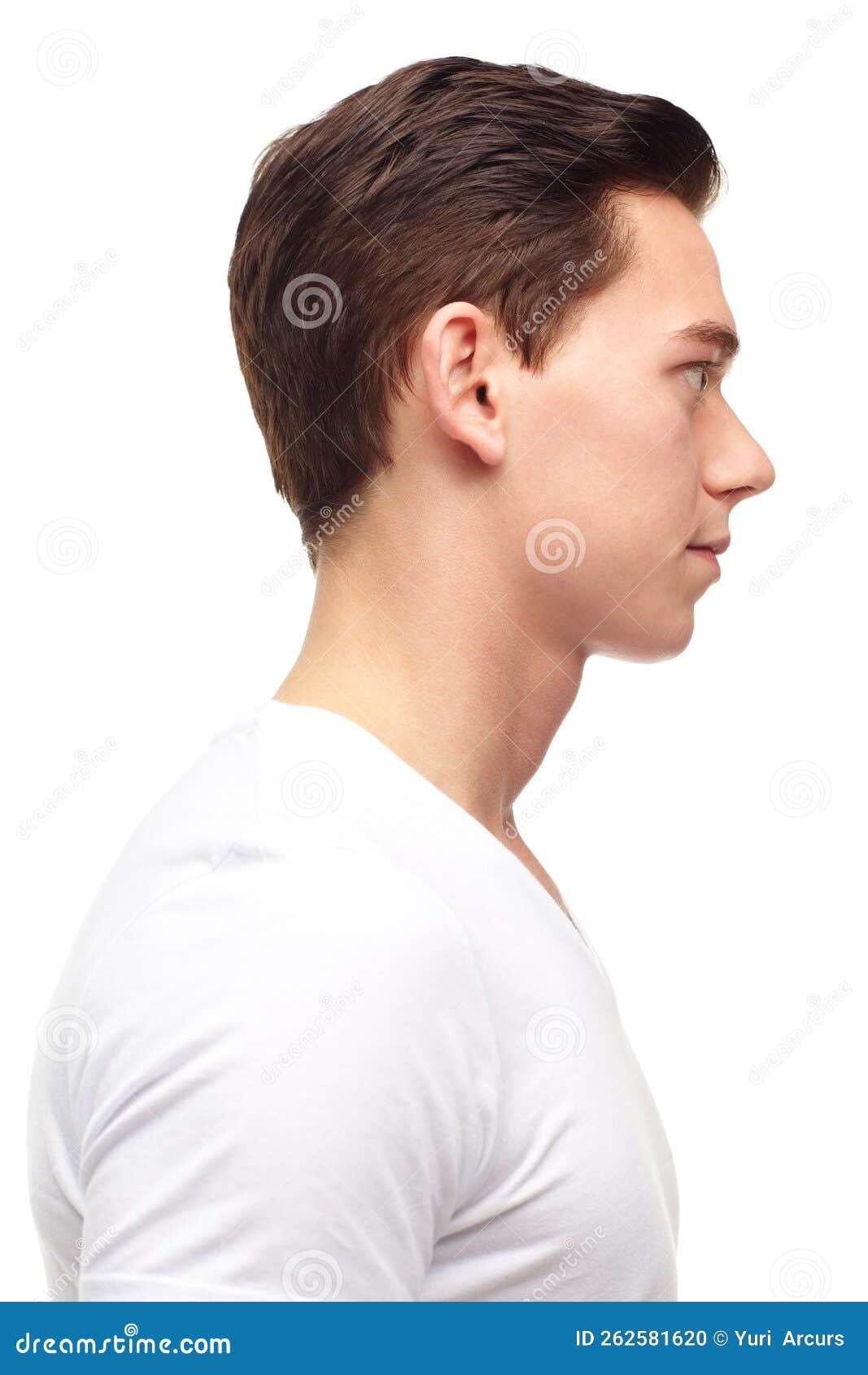 Casually Handsome. a Cropped Profile of an Expressionless Young Man ...