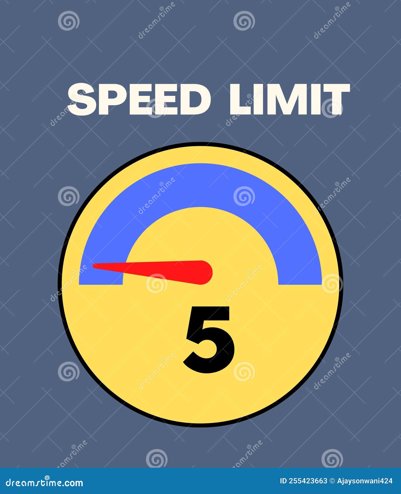 Speed Limit 5 Round Road Traffic Icon Sign Flat Style Design ...