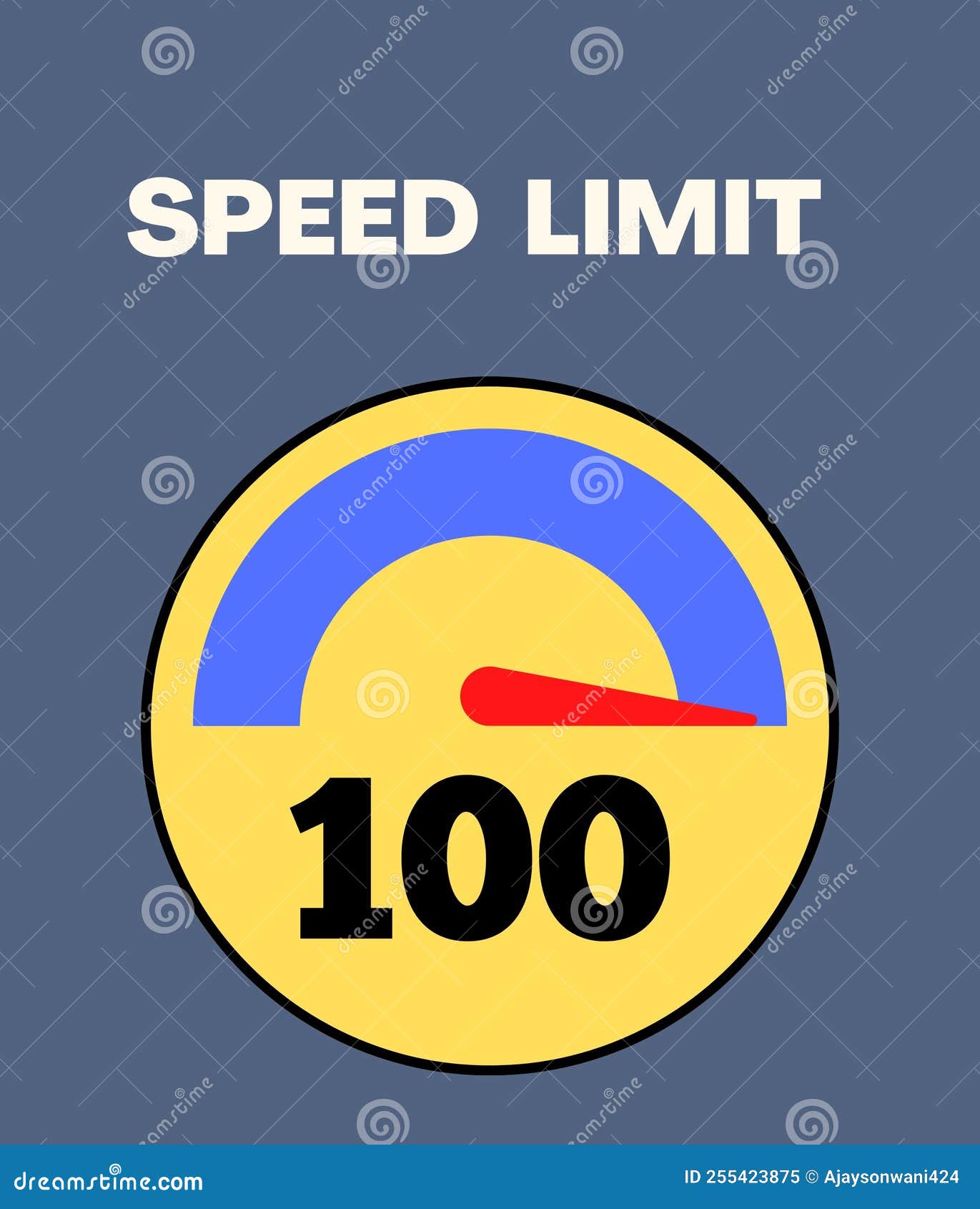Speed Limit 100 Round Road Traffic Icon Sign Flat Style Design Illustration Stock Illustration ...