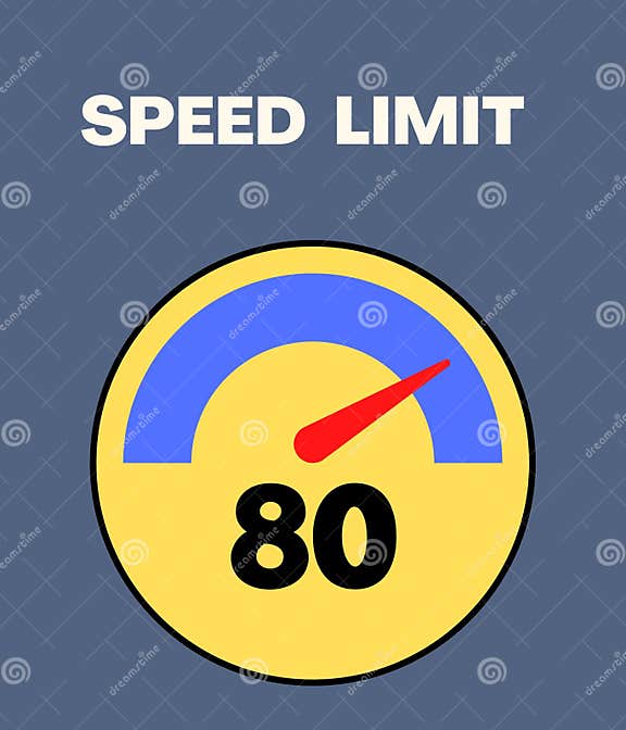 Speed Limit 80 Round Road Traffic Icon Sign Flat Style Design ...
