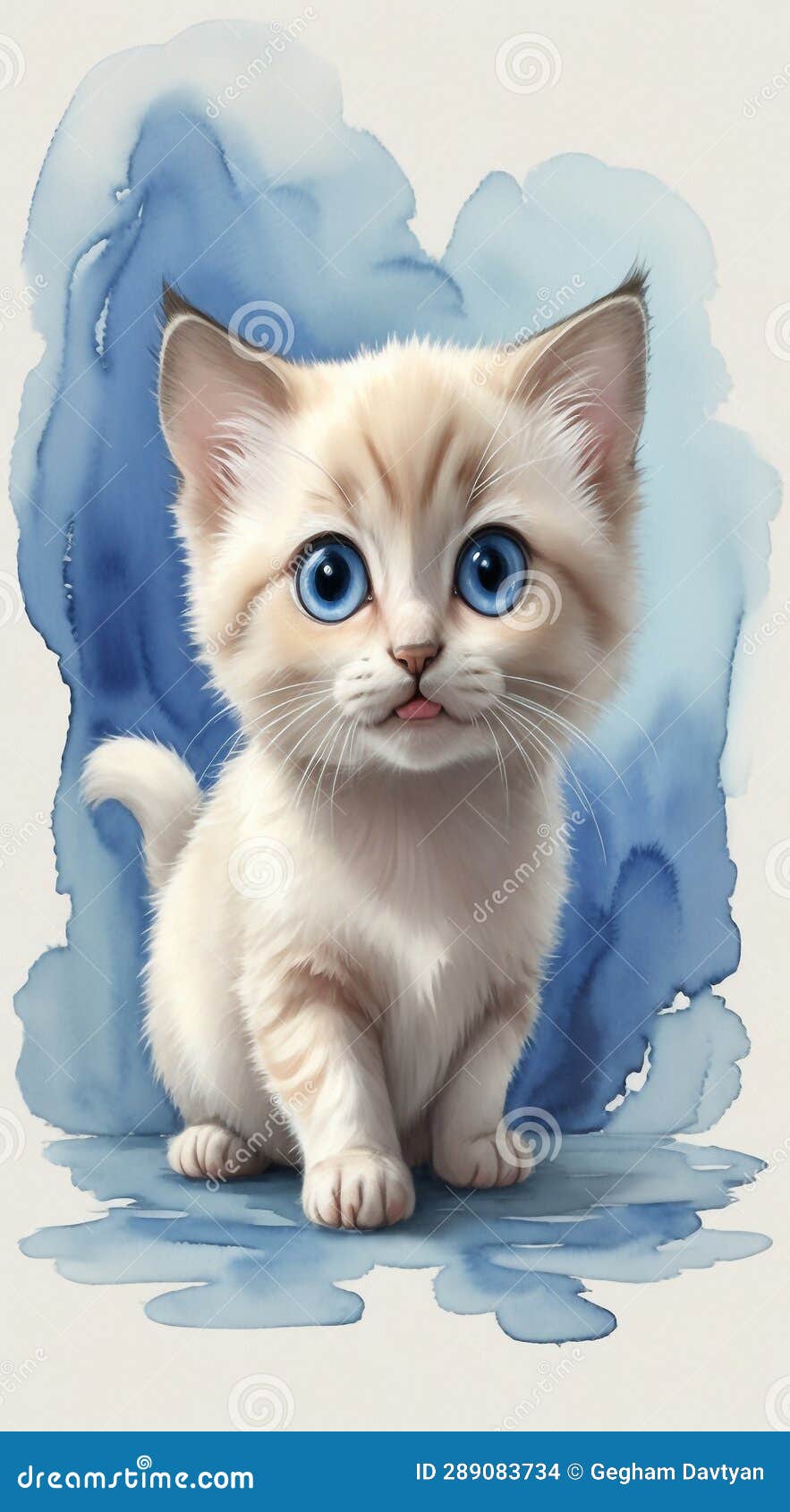 Cat on Abstract Background, Cat Face, Cute Kitty on Background ...