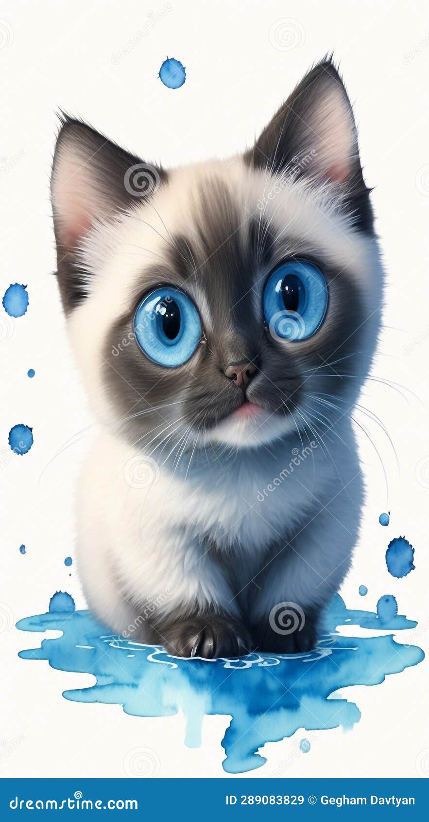 Cat on Abstract Background, Cat Face, Cute Kitty on Background ...