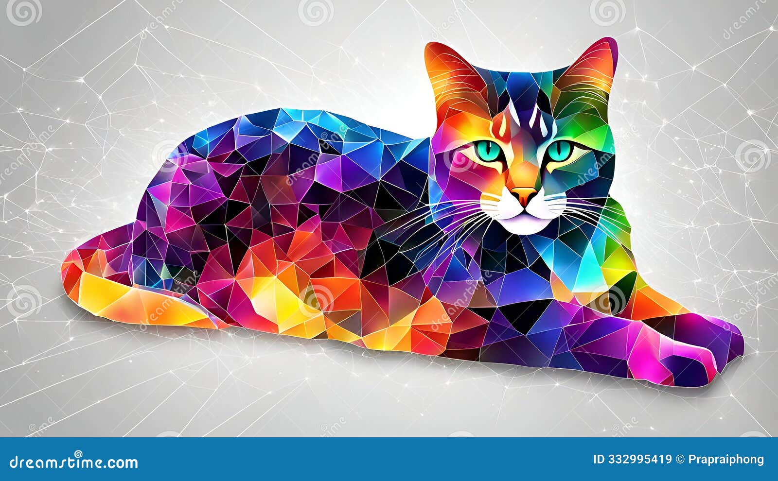 Cat Abstract Colorful Art Background Stock Vector - Illustration of ...