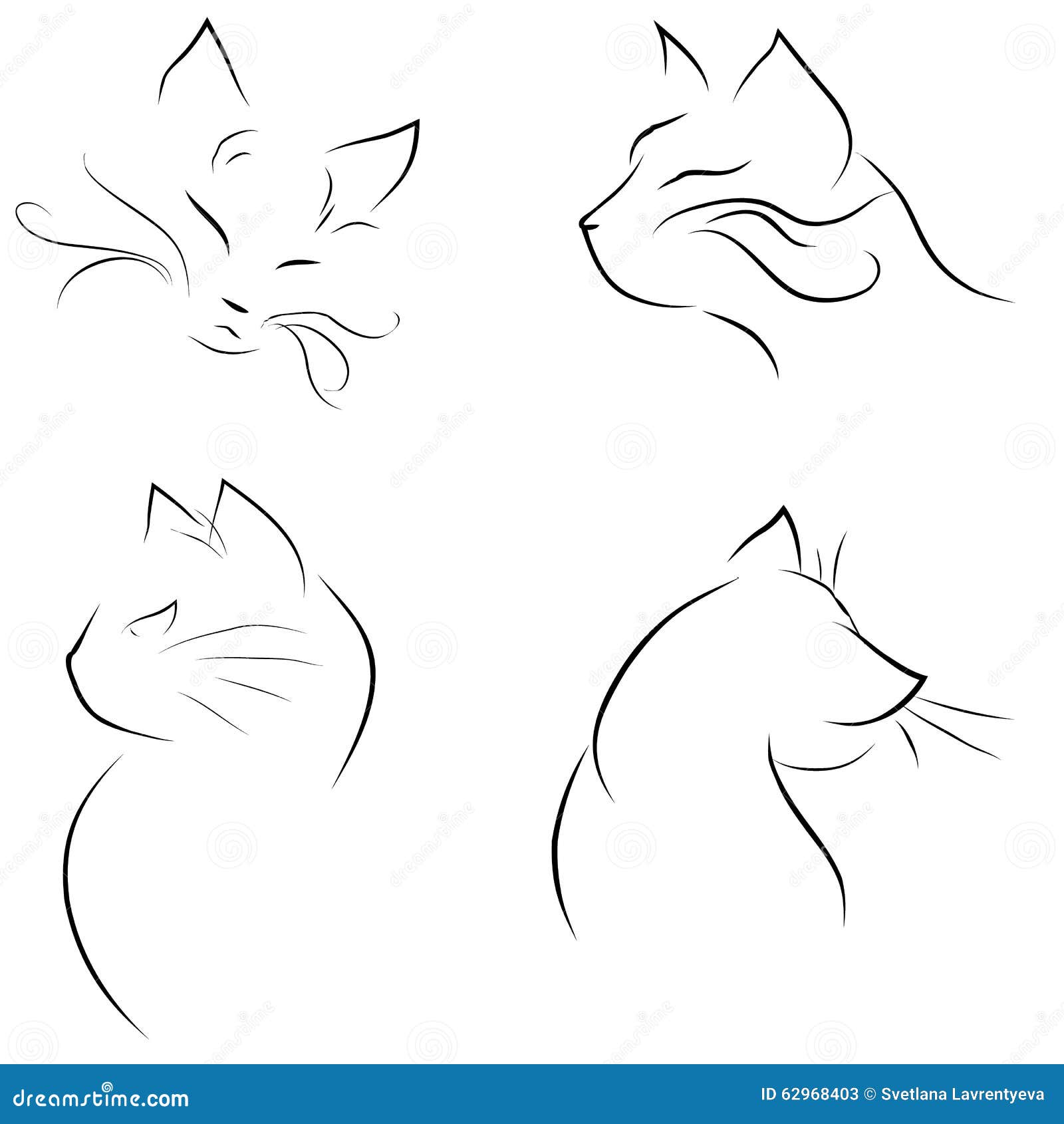 Cat abstract lines stock vector. Illustration of sign - 62968403