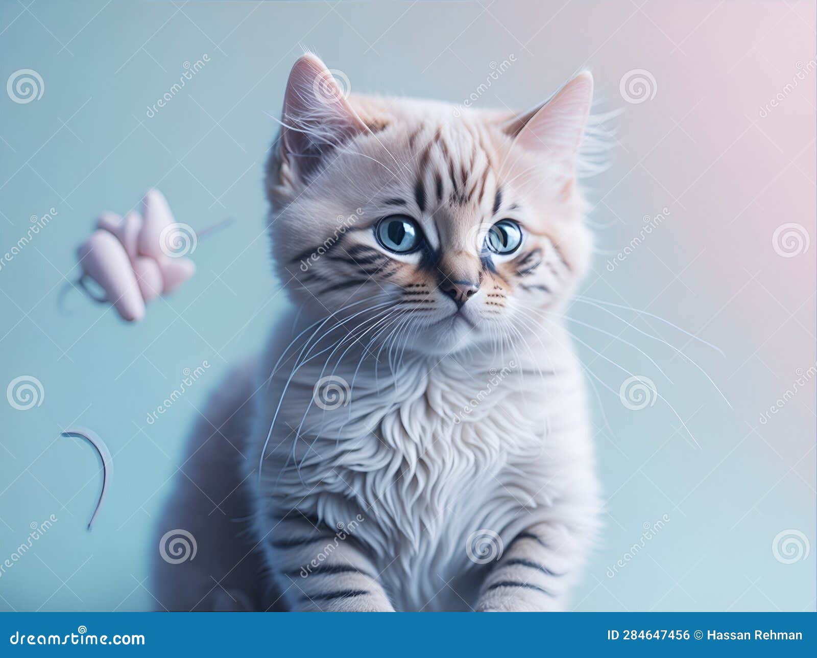 Cat Abstract Wallpaper. Soft Background with Kitten in Pastel Colors ...