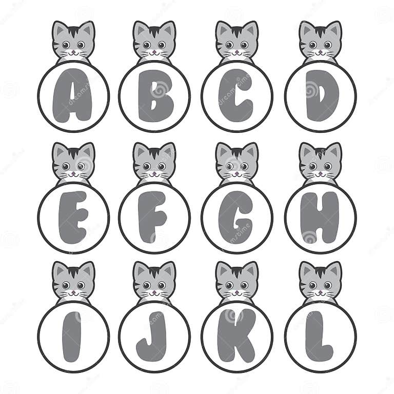 Cat Alphabet Collection, Vector Art and Illustration Stock Vector ...