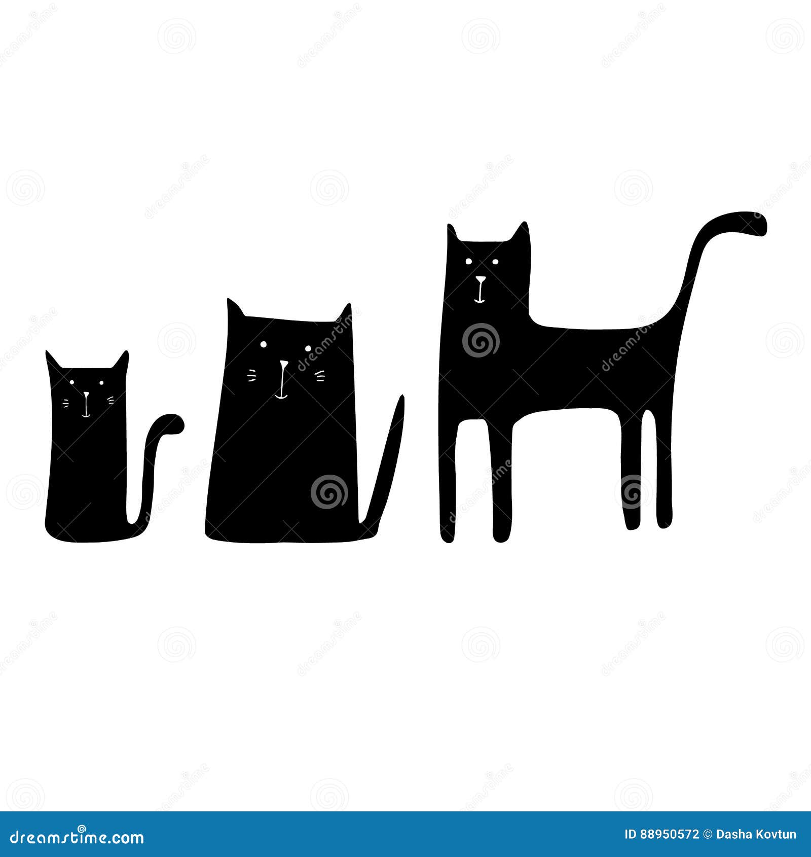 Cat Animal Contour Drawing Creative Kitten Pet Stock Vector ...
