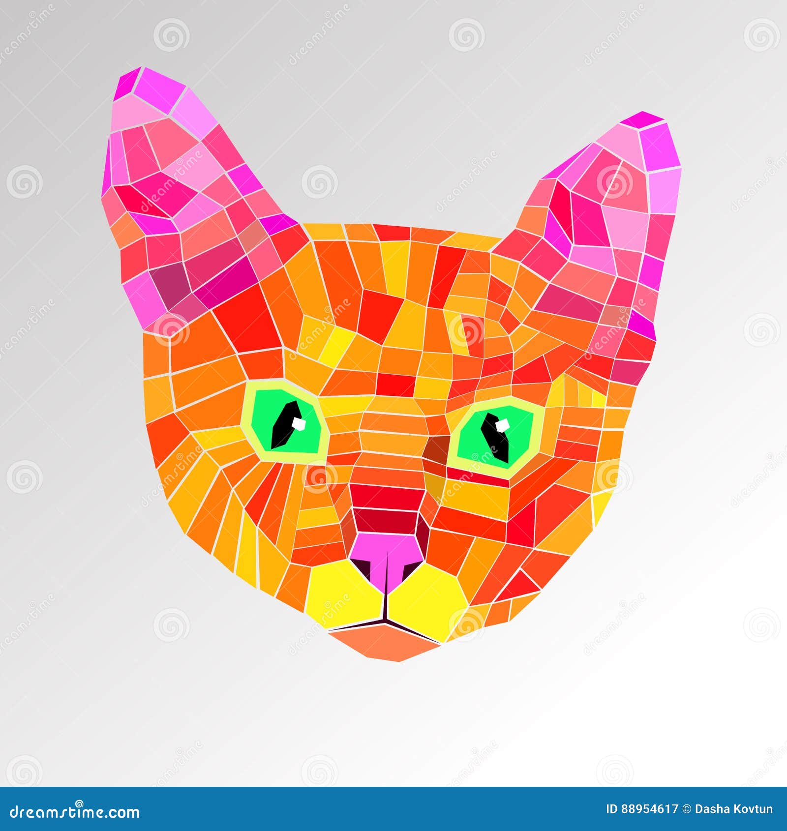 Cat Animal Contour Drawing Creative Kitten Pet Stock Vector ...