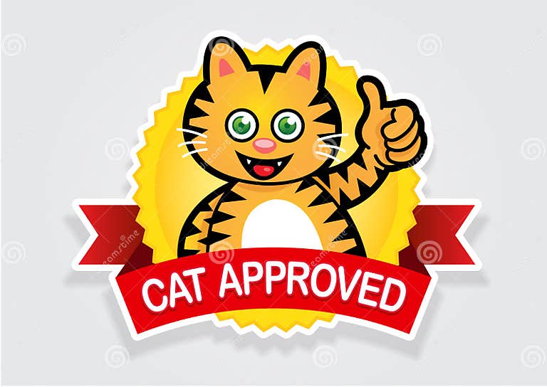Cat Approved Seal / Sticker Stock Vector - Illustration of kitten ...