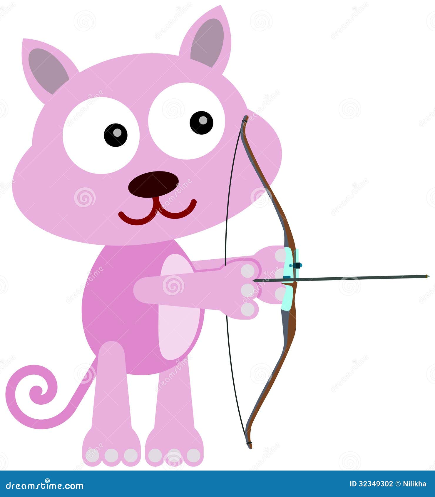 Cat archer stock illustration. Illustration of goal, cute - 32349302