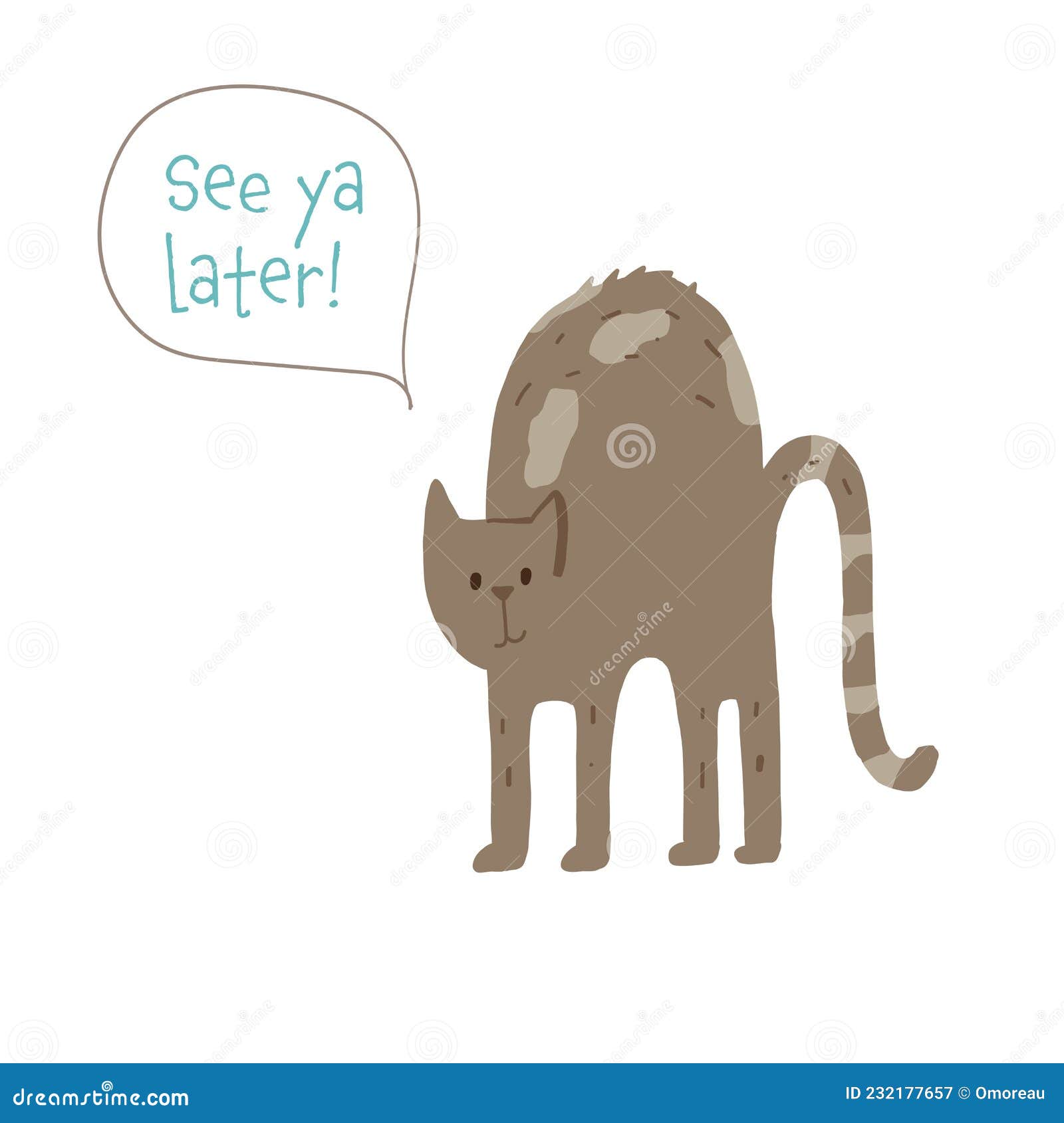 Grey Cat Arching Back Do Not Touch Me Social Media Sticker Vector