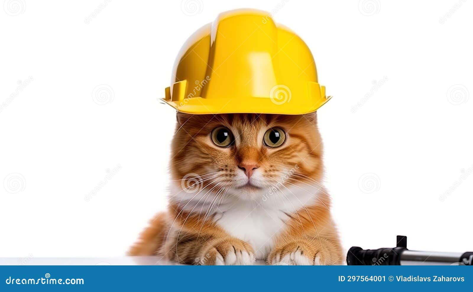 A Cat-architect with Visualization of the Building in the Paws Stock ...