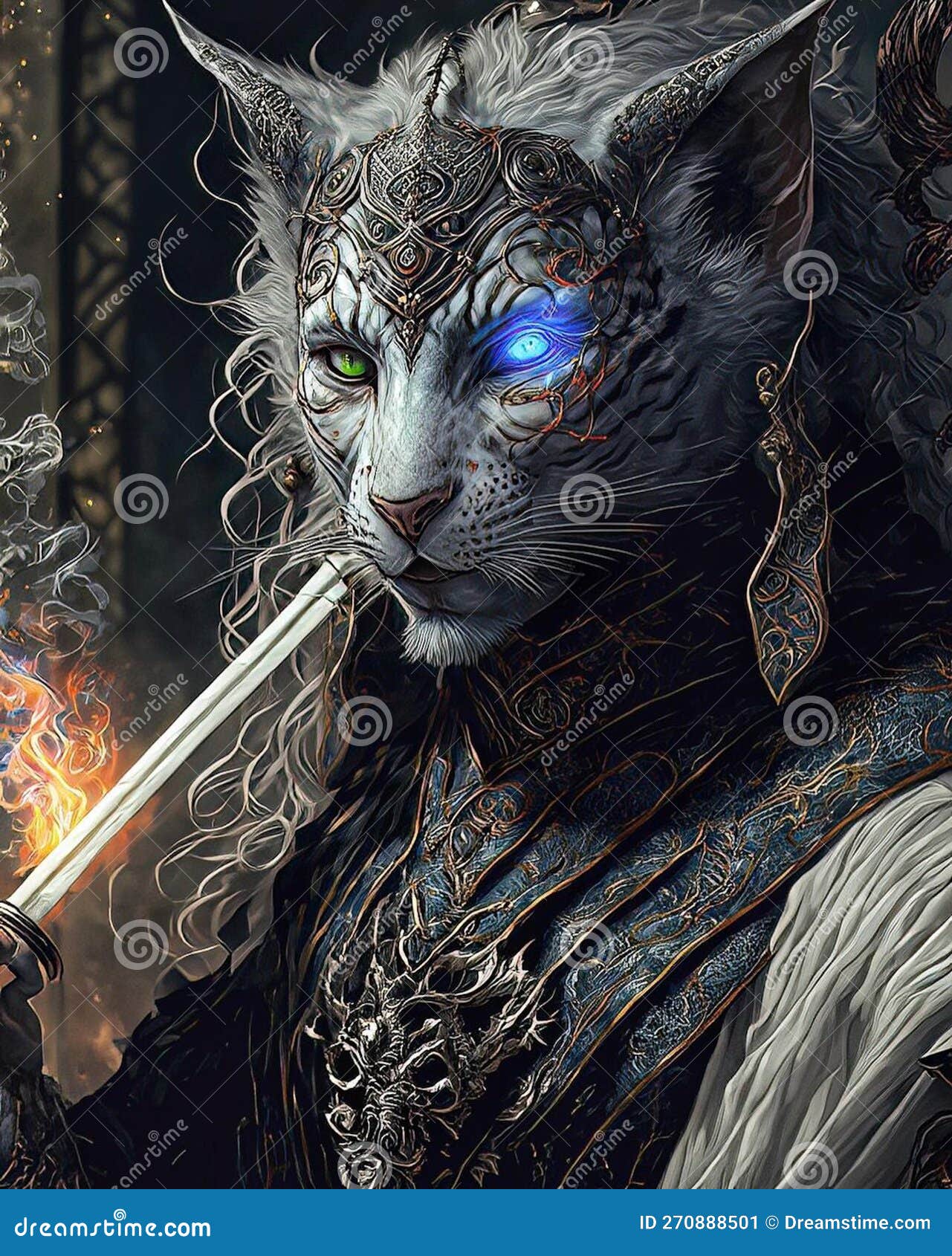 A cat with armor stock illustration. Illustration of screenshot - 270888501