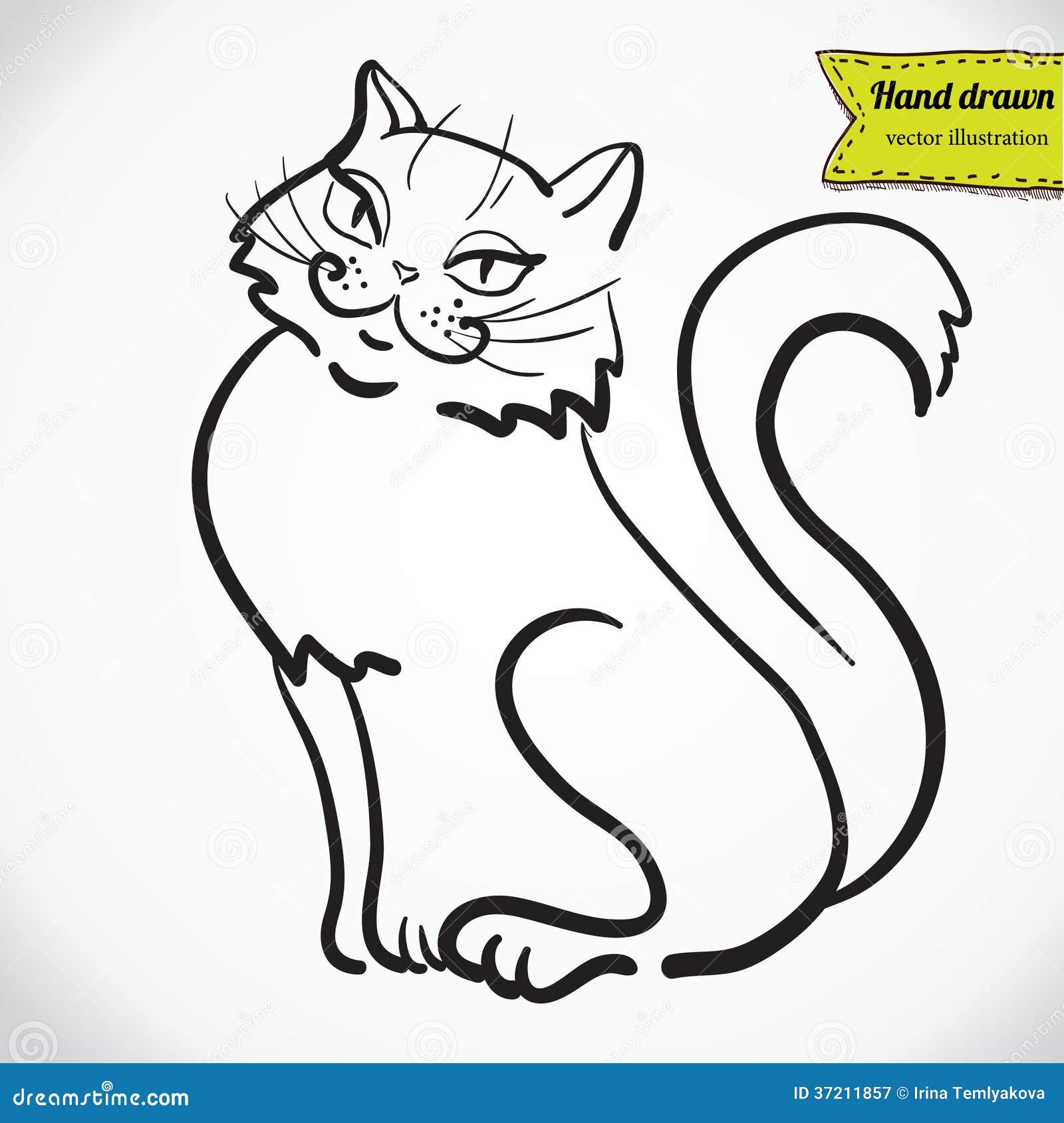 Cat Art Drawing High Quality Vector Stock Vector - Illustration of ...