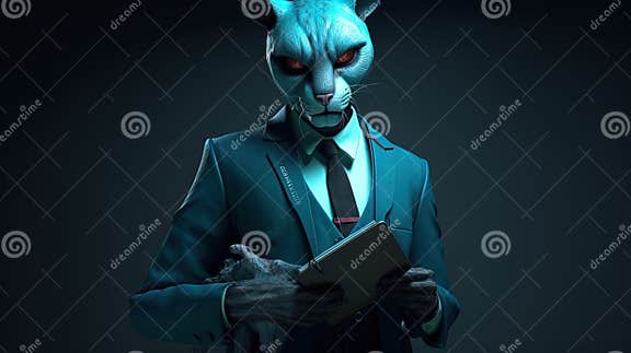 Cat as Auditor Artwork stock illustration. Illustration of suit - 273621336