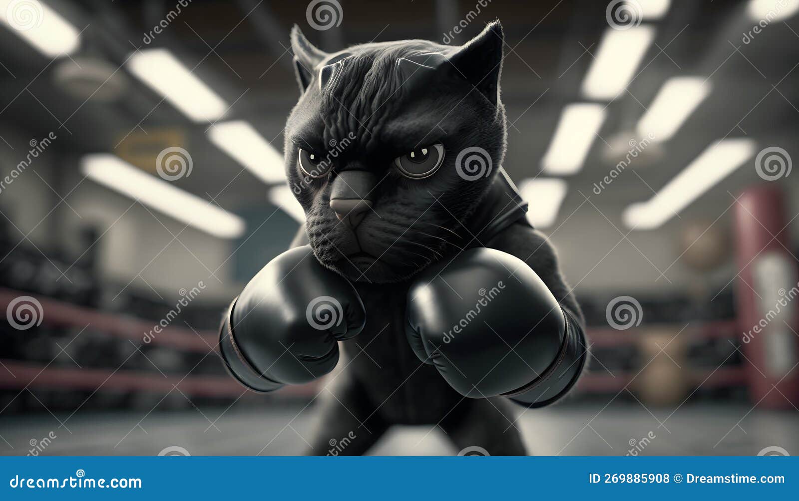 Cat As a Boxer Created with Generative AI Technology Stock Illustration ...