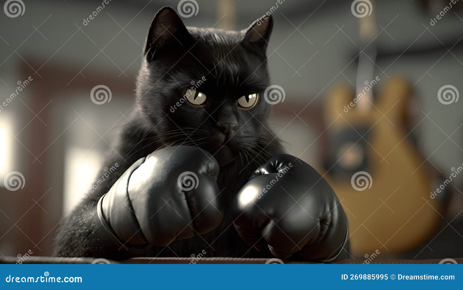 Cat As a Boxer Created with Generative AI Technology Stock Illustration ...