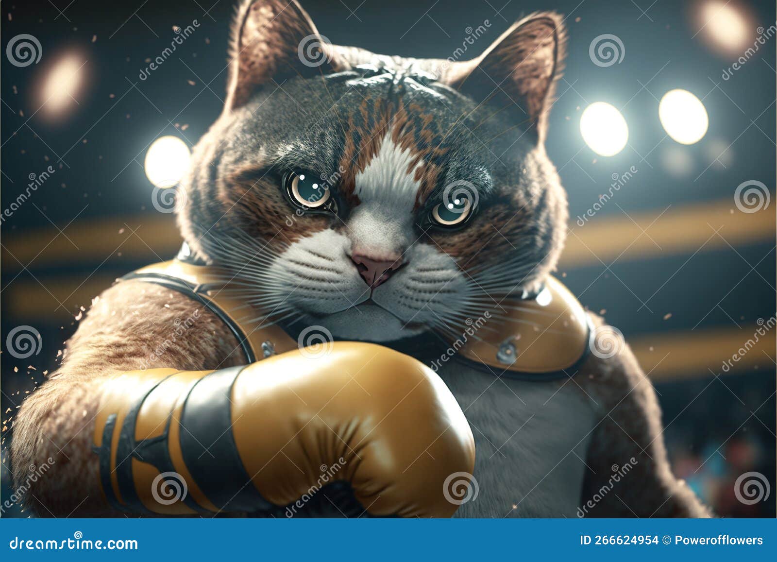 Cat As Boxer Created with Generative AI Technology Stock Illustration ...