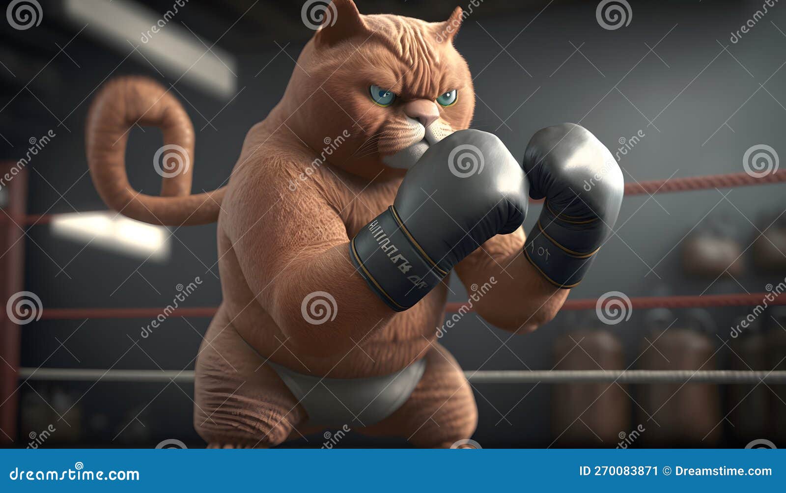 Cat As a Boxer Created with Generative AI Technology Stock Illustration ...