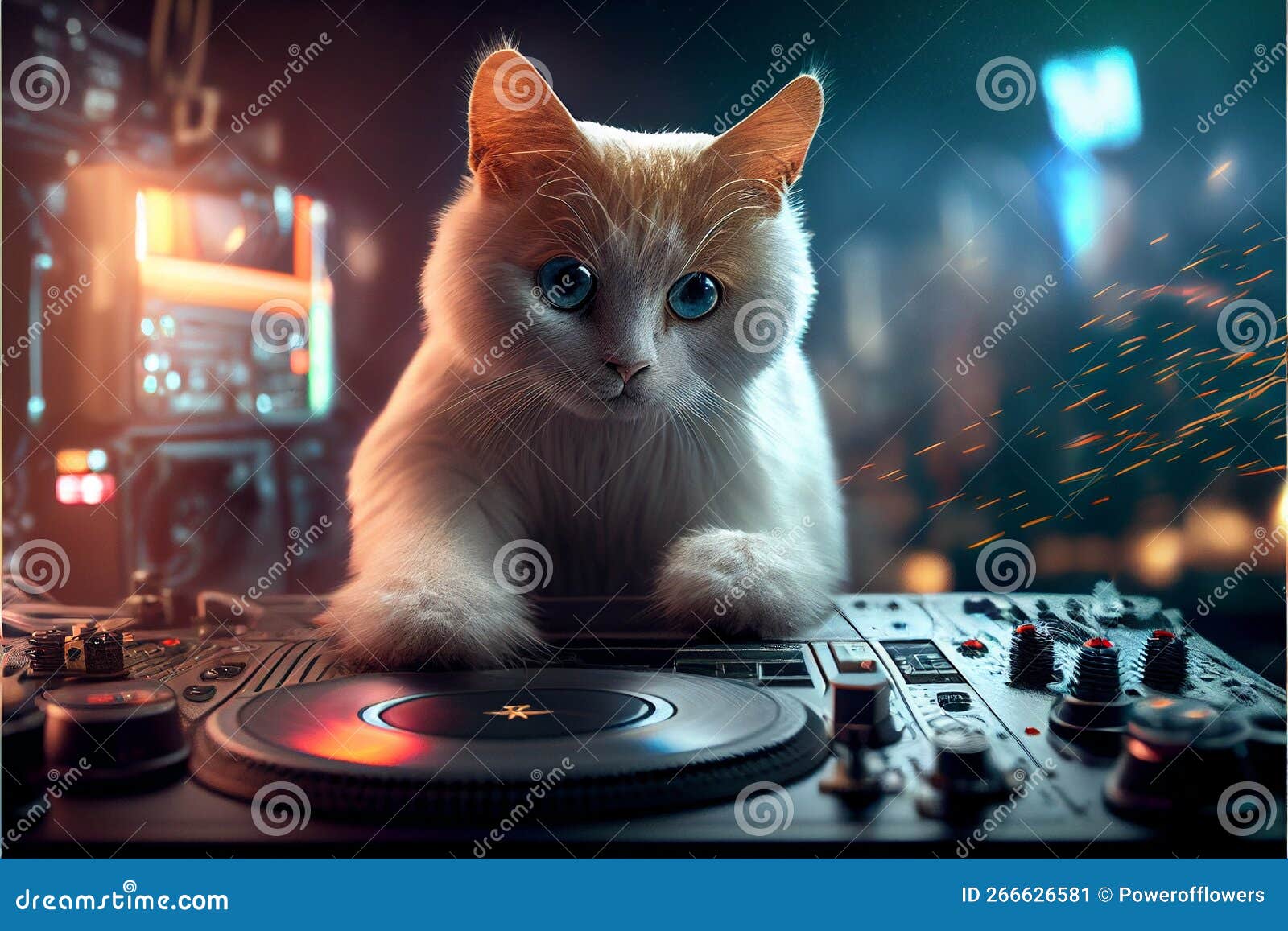 Cat As a DJ Created with Generative AI Technology Stock Illustration ...