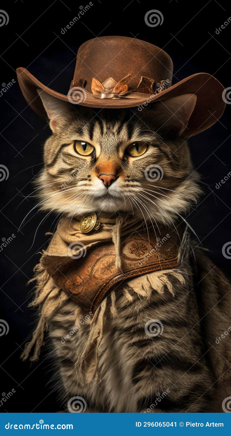Cat as a Wild West cowboy stock image. Image of vintage - 296065041