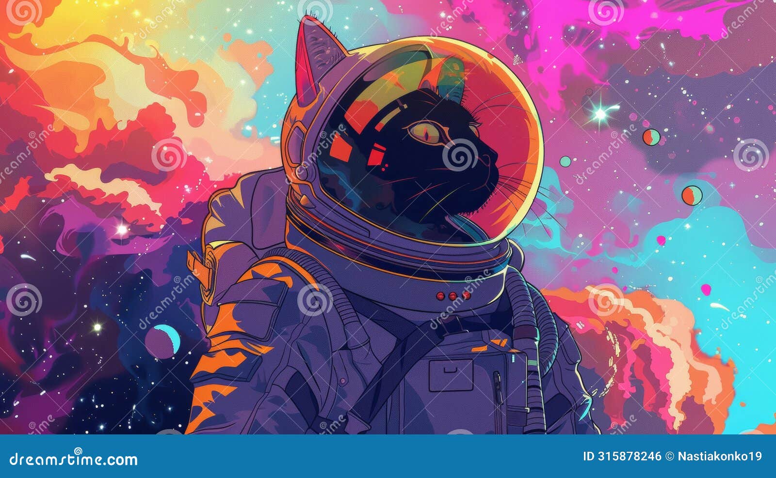Cat in an Astronauts Space Suit Stock Photo - Image of otherworldly ...