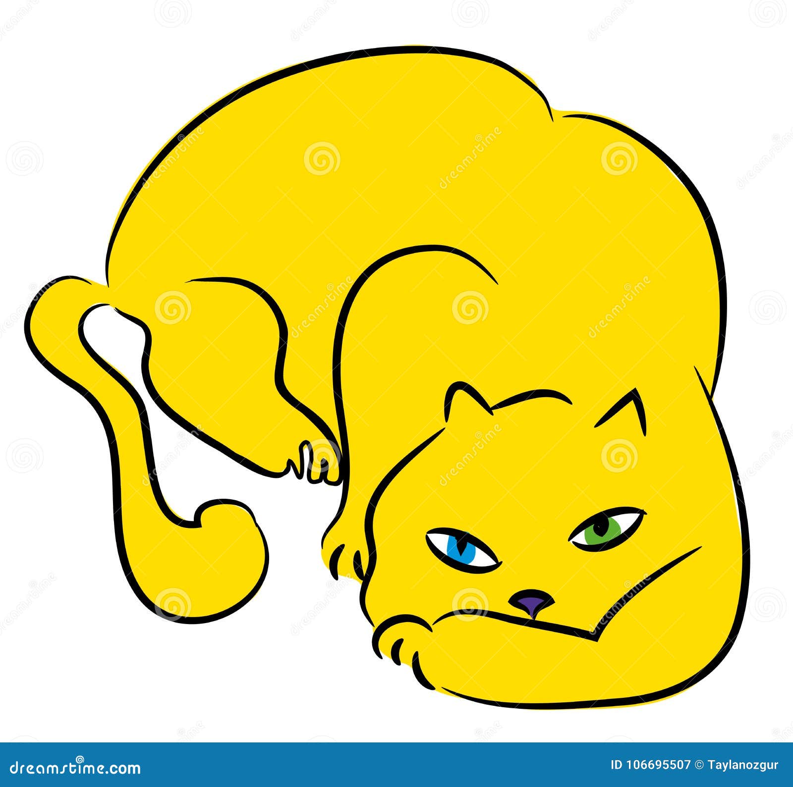 The cat is attacking stock vector. Illustration of lurking - 106695507