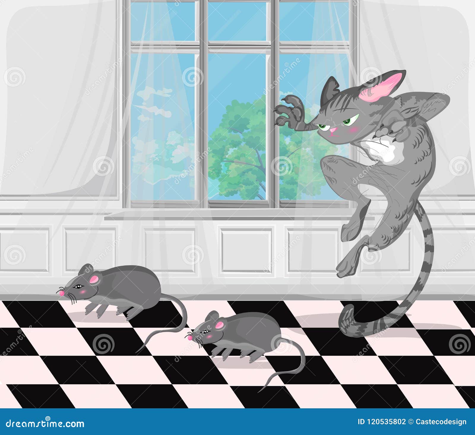 Cat Attacking Mice Vector. Cartoon Character Funny Illustrations Stock ... Cat Attacking Mice Vector. Cartoon Character Funny Illustrations Stock ...