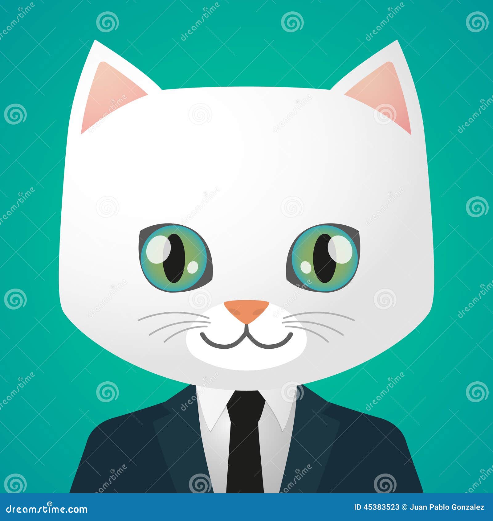 Cat avatar stock illustration. Illustration of comic - 45383523