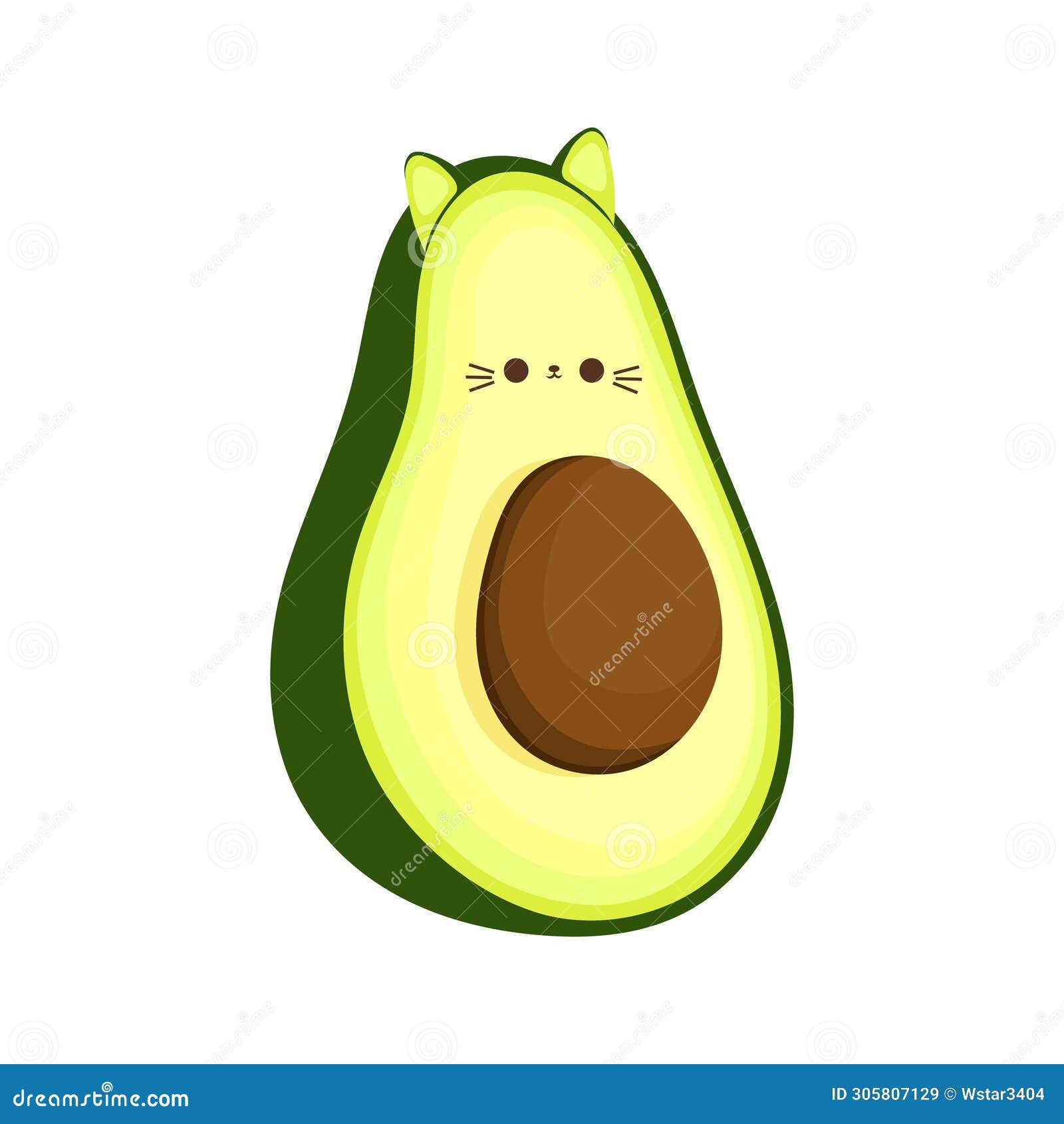 Cat Avocado Icon Vector Illustration Stock Vector - Illustration of ...