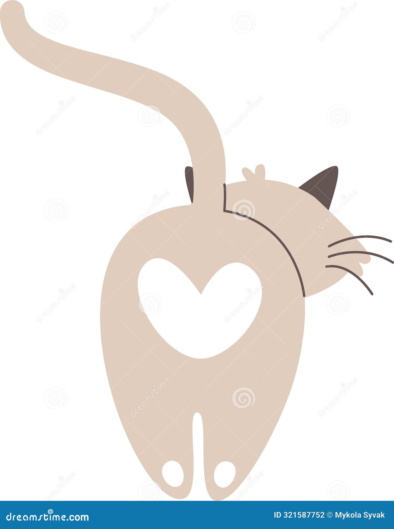 Cat Back Hand Drawn stock vector. Illustration of animal - 321587752