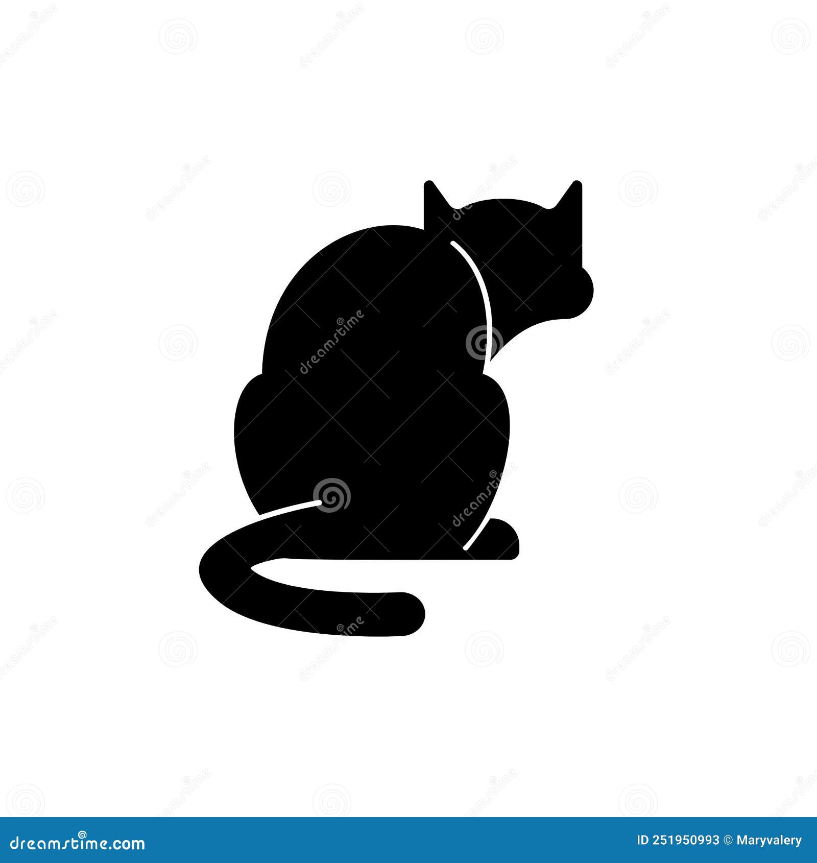 Cat Back Isolated. Pet Silhouette Vector Illustration Stock Vector ...