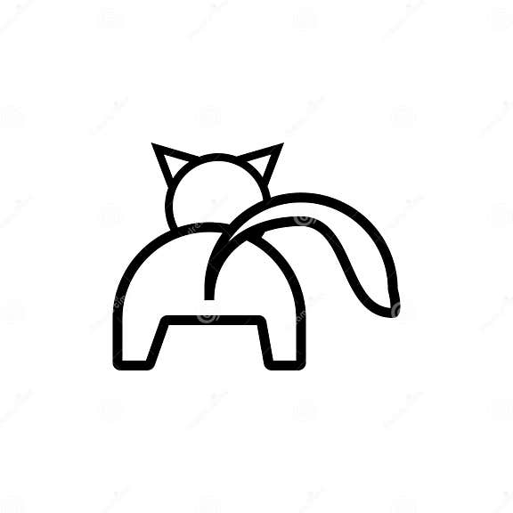 Cat Back View and Tail Icon Eps Ten Stock Vector - Illustration of ...