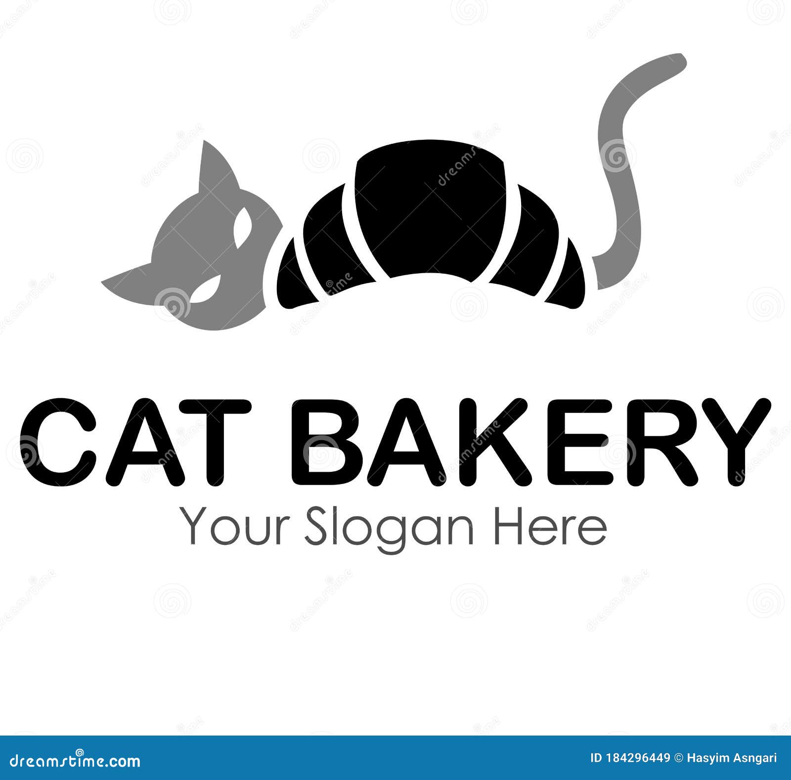 Cat Bakery Logo Design Concept Stock Vector - Illustration of animal ...