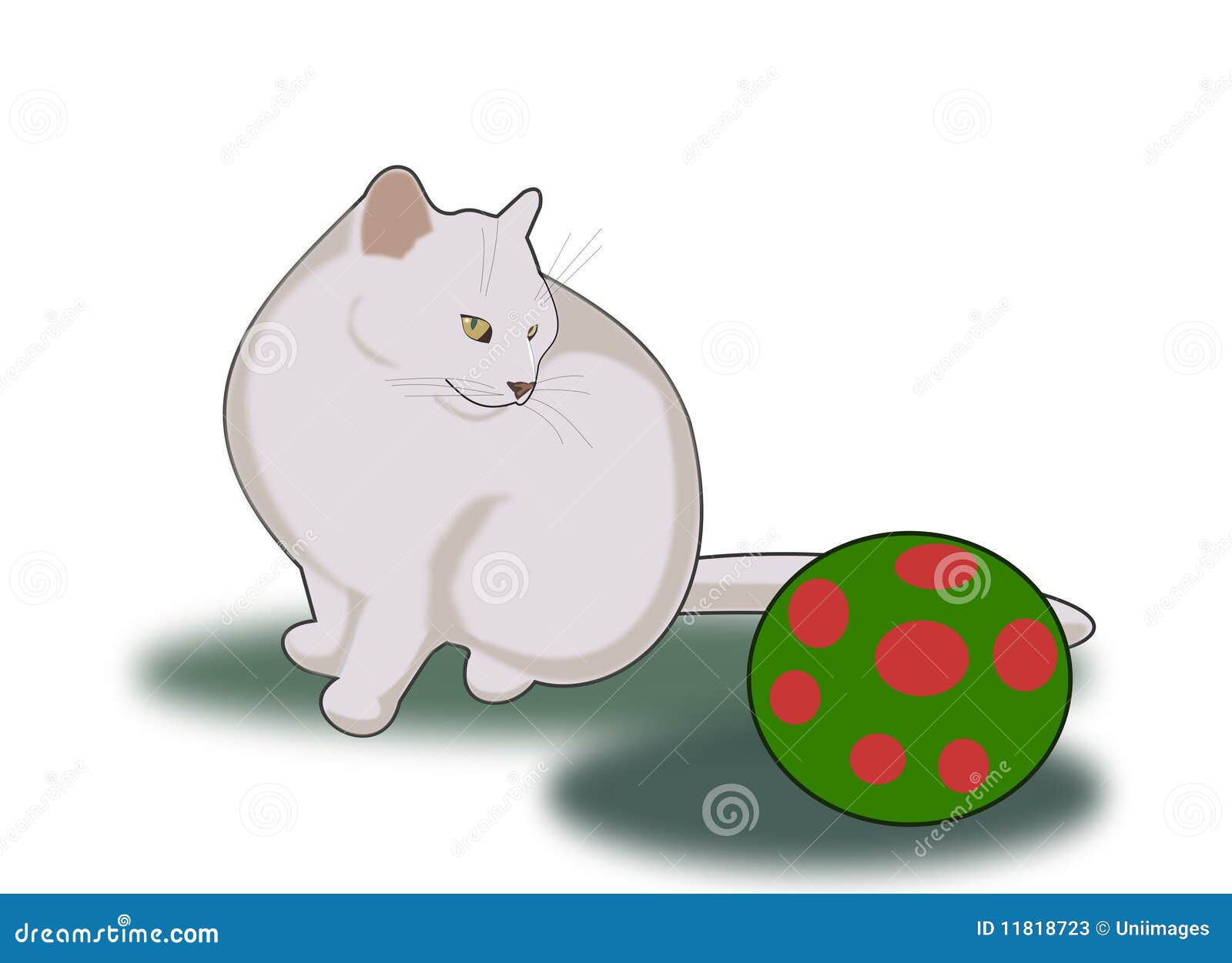 Cat with ball. stock illustration. Illustration of play - 11818723