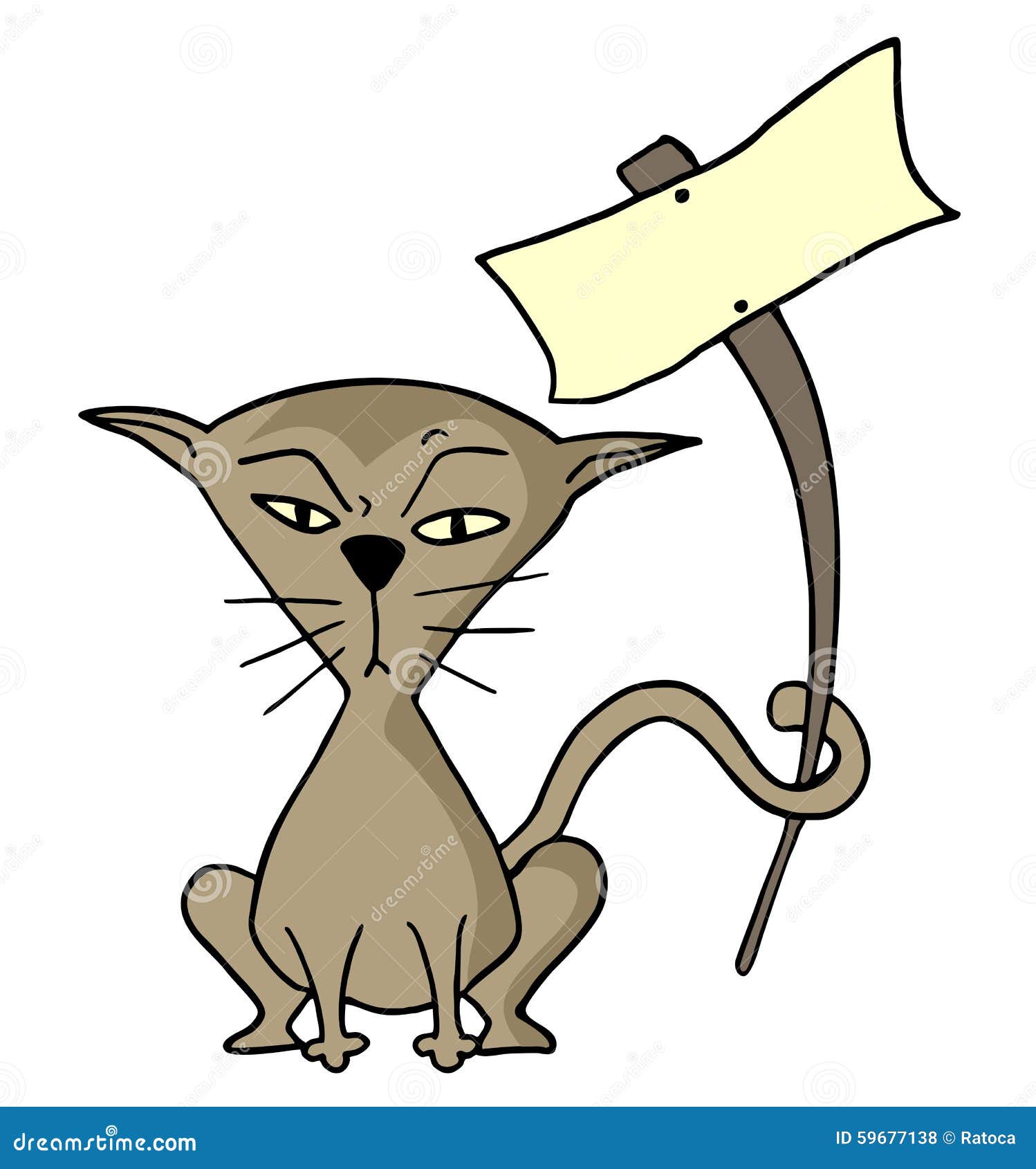 Cat with banner stock vector. Illustration of space, design - 59677138