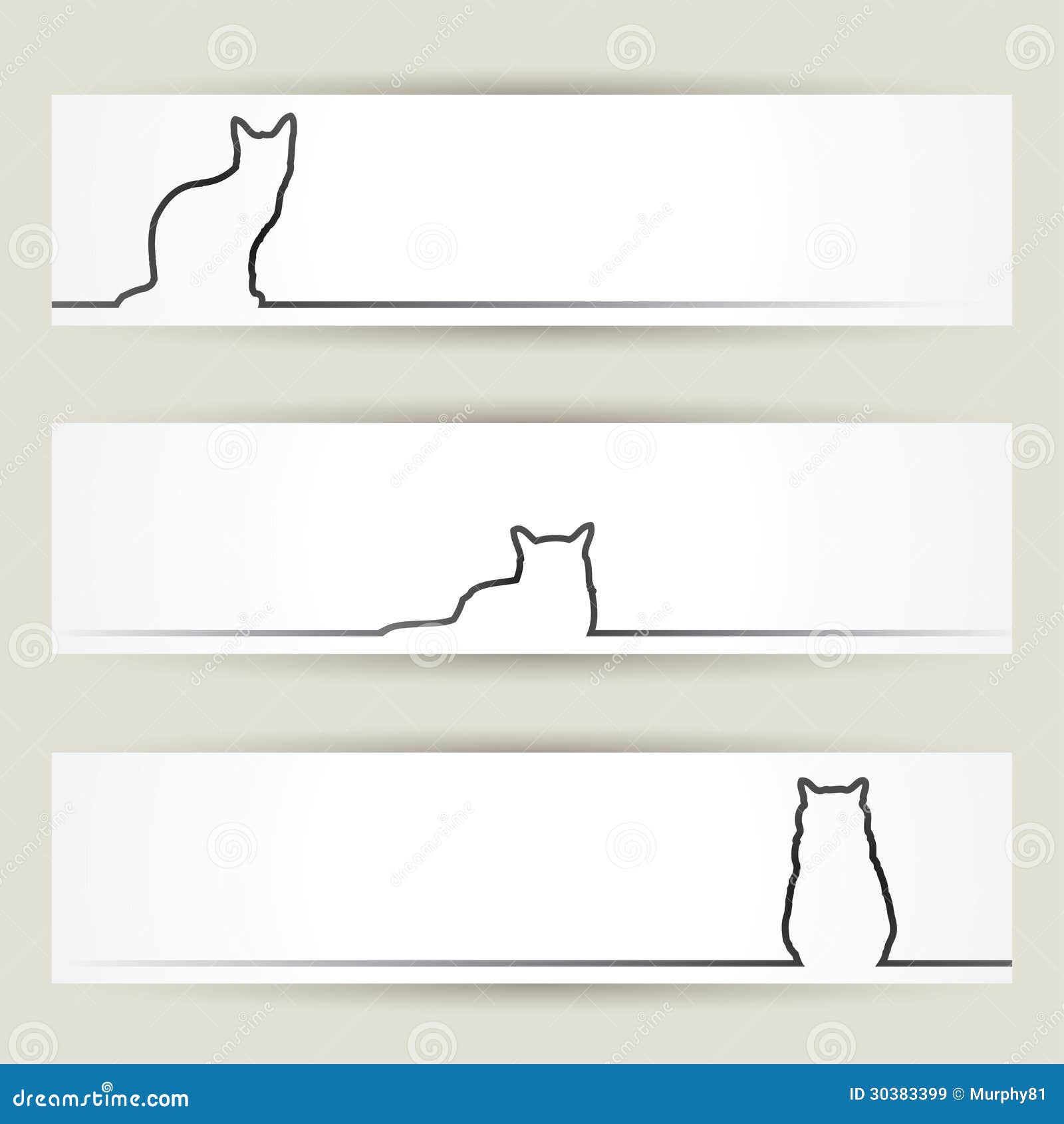 Cat banners stock vector. Illustration of pretty, corner - 30383399