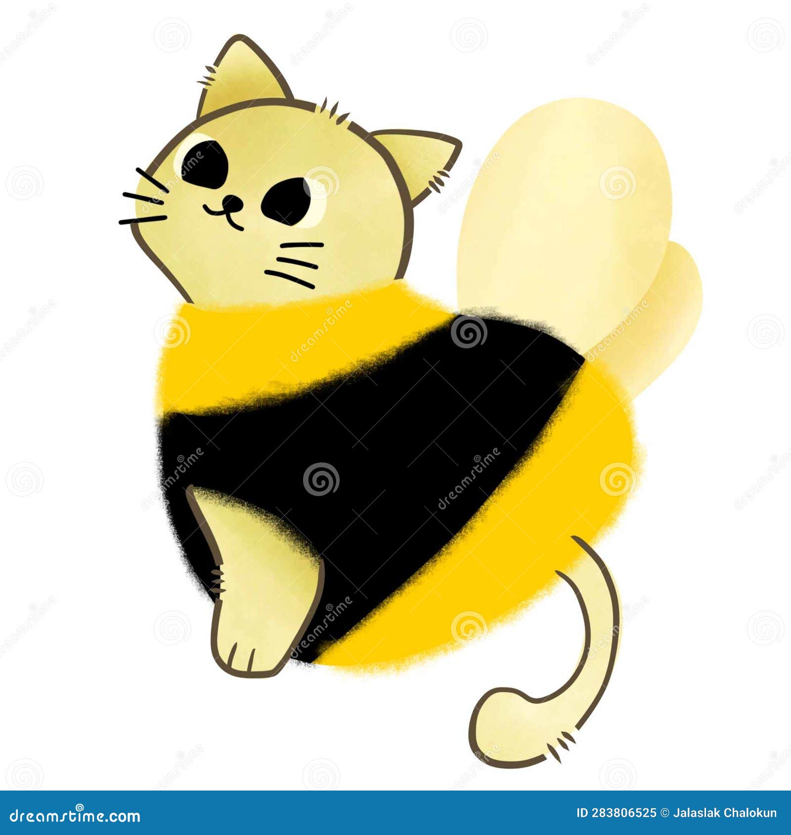 Cat bee stock illustration. Illustration of animal, waterbird - 283806525