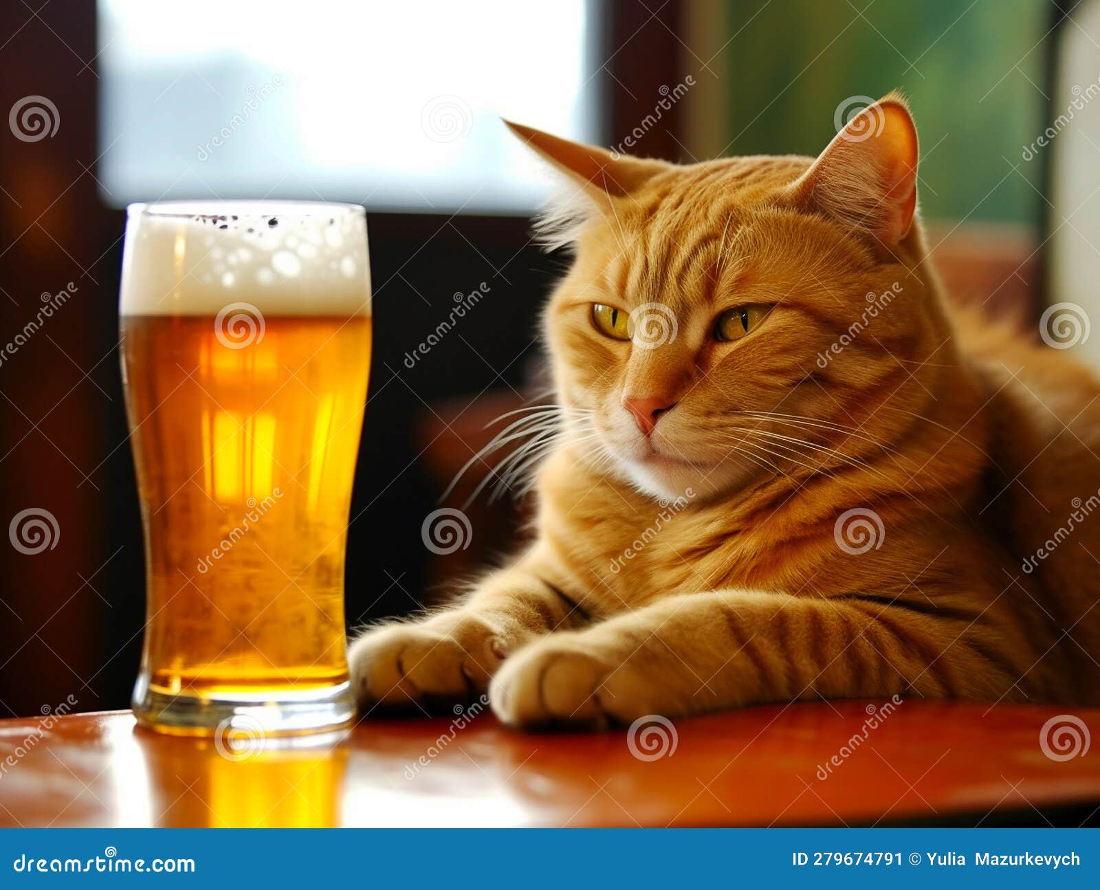 Cat with a Beer Mug, Beer Oktoberfest Concept, AI Generated Stock ...