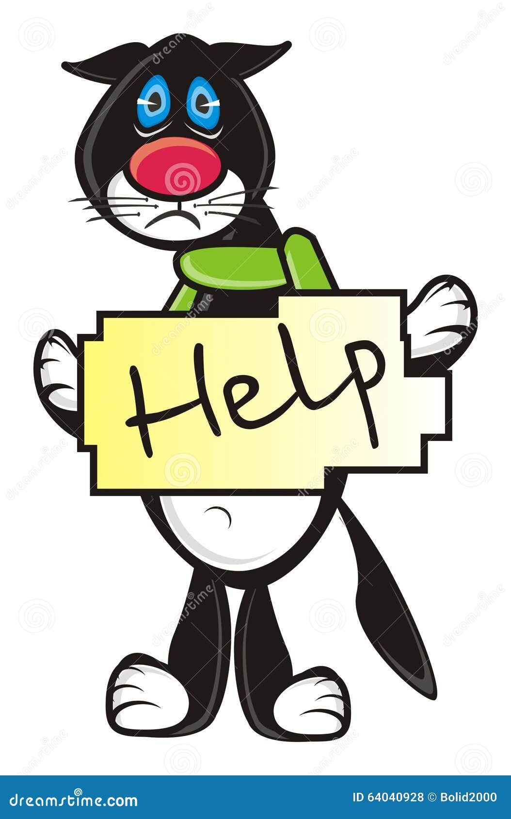 Cat begging for help stock illustration. Illustration of lonely - 64040928