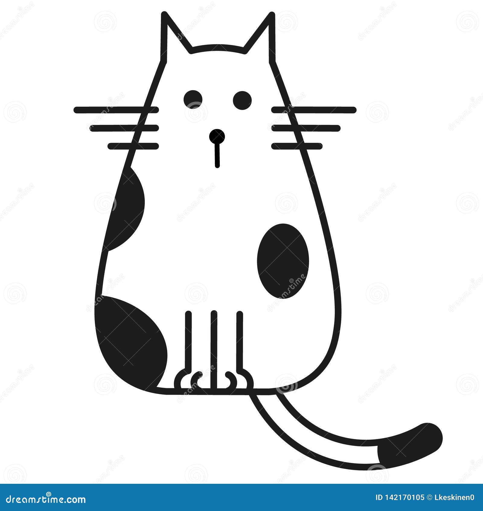 Cat Black and White Line Art Illustration Stock Vector - Illustration ... Cat Black and White Line Art Illustration Stock Vector - Illustration ...