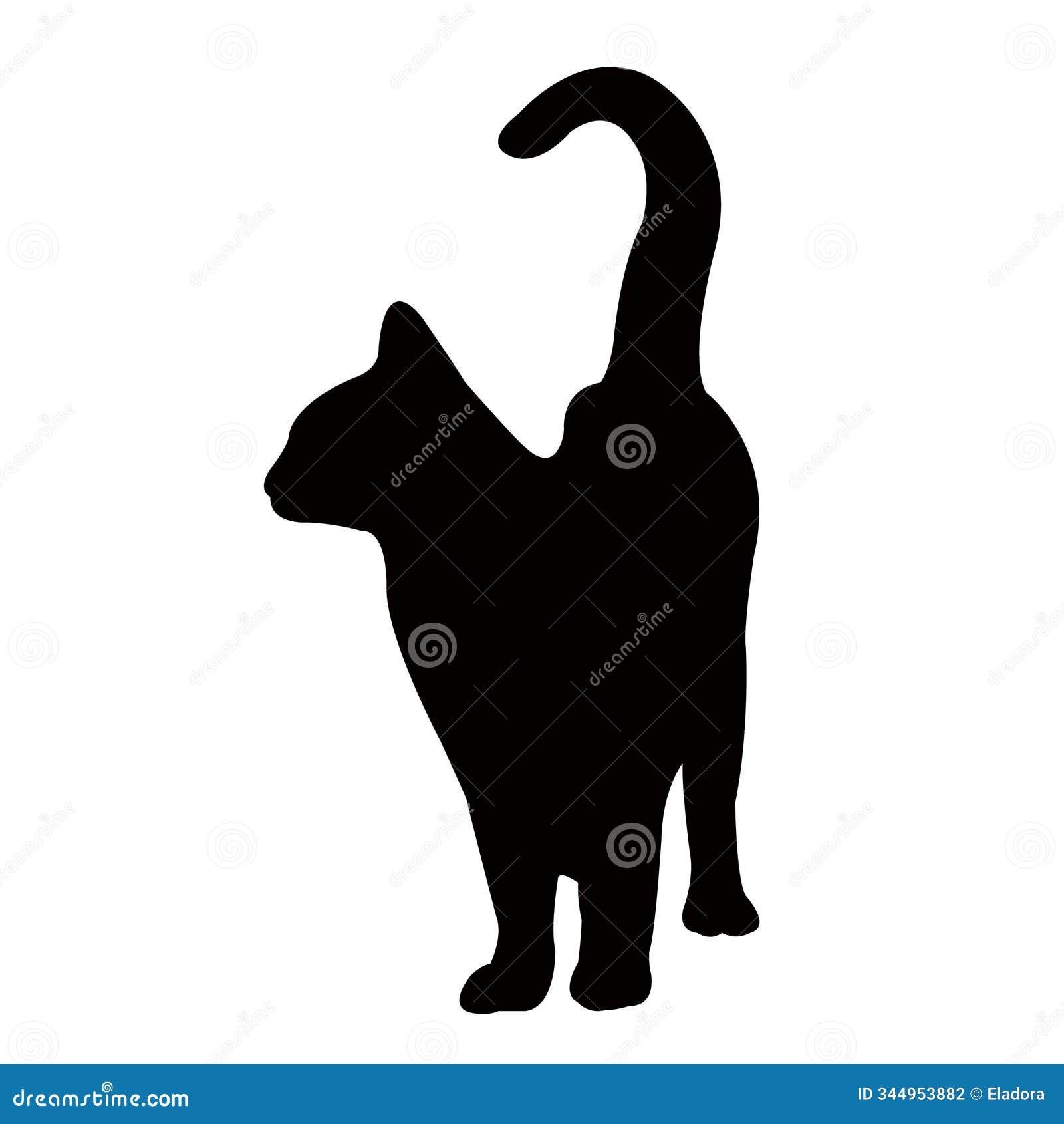 A Cat Body Silhouette Vector Stock Vector - Illustration of cute ...